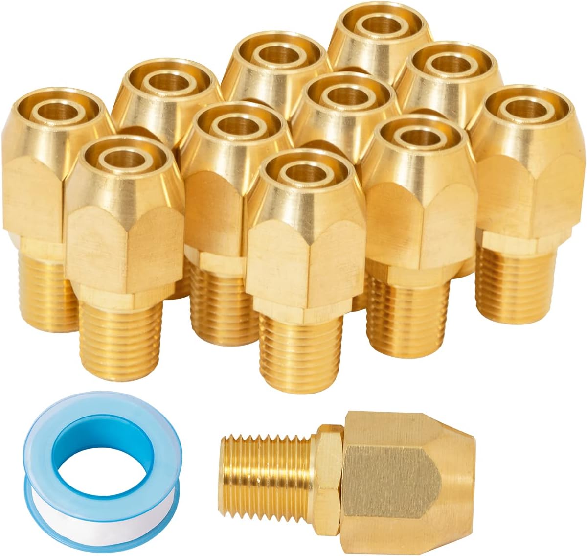 Amazon.com: EDGE INDUSTRIAL BRASS REUSABLE FITTING ADAPTER 1/4" NPTF ...