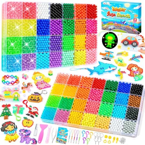 Water Fuse Beads Kit, Glitter and Glow in The Dark Magic Water Spray ...