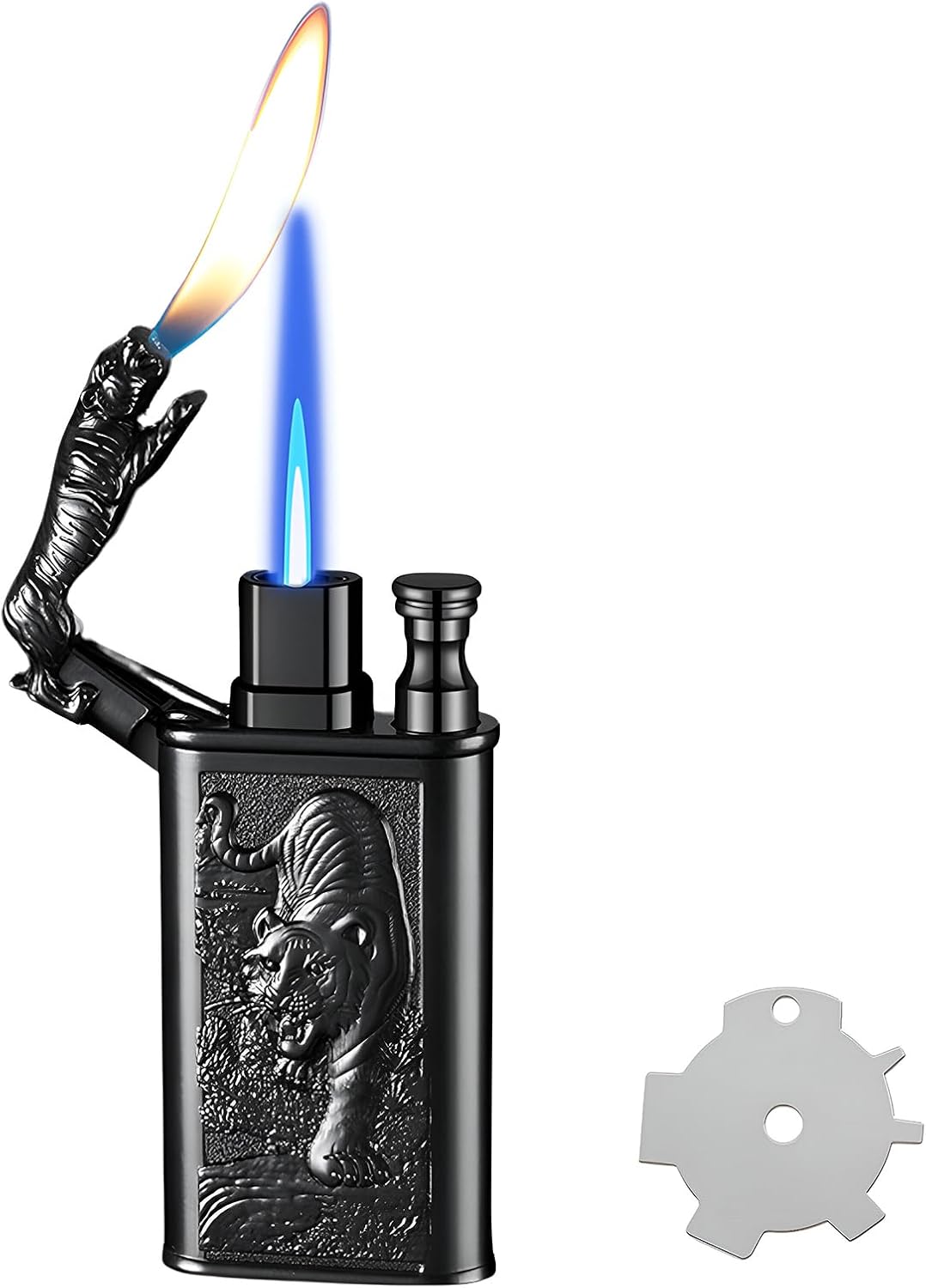 Amazon.com: Torch Lighter, Relief Tiger Design Magic Dual Flame Lighter ...