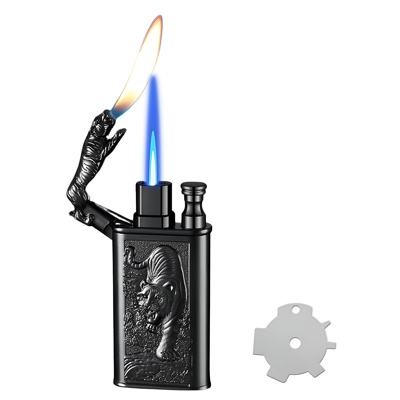 Amazon.com: Torch Lighter, Relief Tiger Design Magic Dual Flame Lighter ...