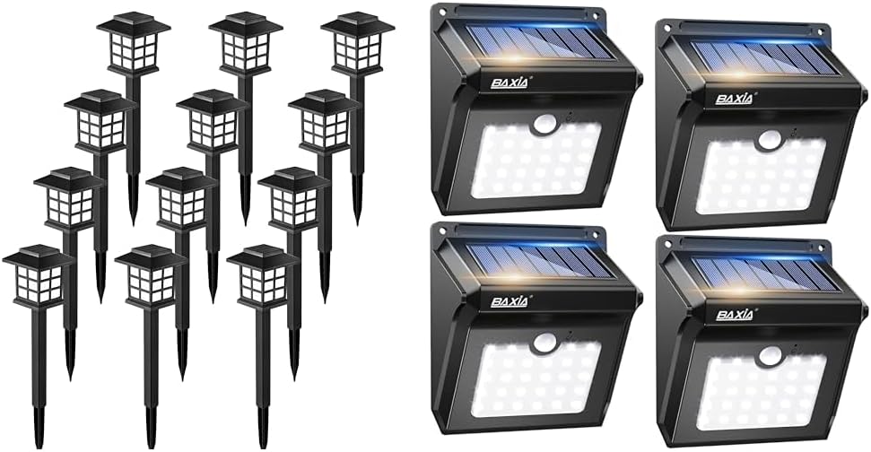 GIGALUMI Solar Outdoor Lights,12 Pack LED Solar Lights Outdoor ...