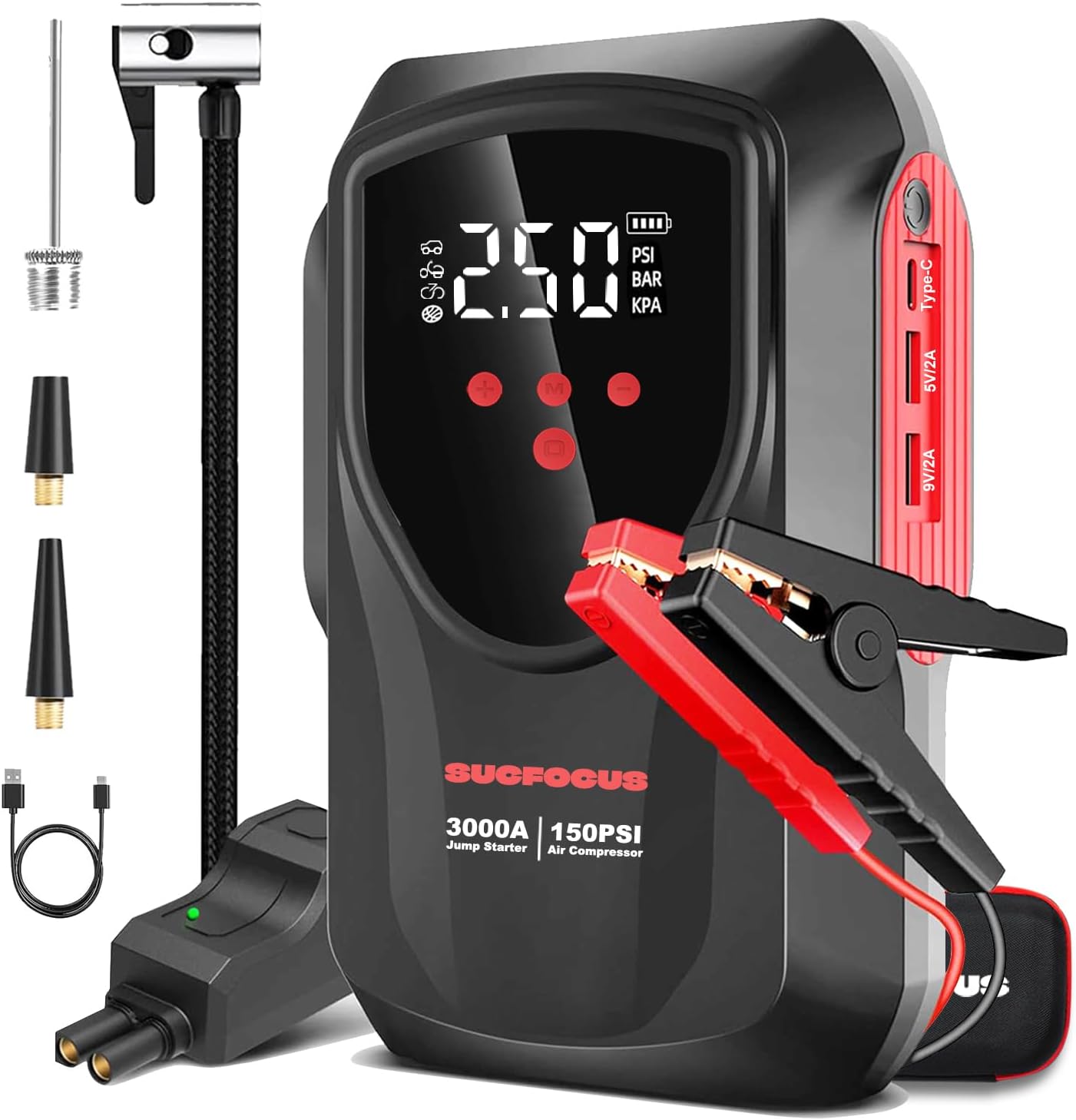 Amazon.com: Jump Starter with Air Compressor, 4000A Portable Jump ...