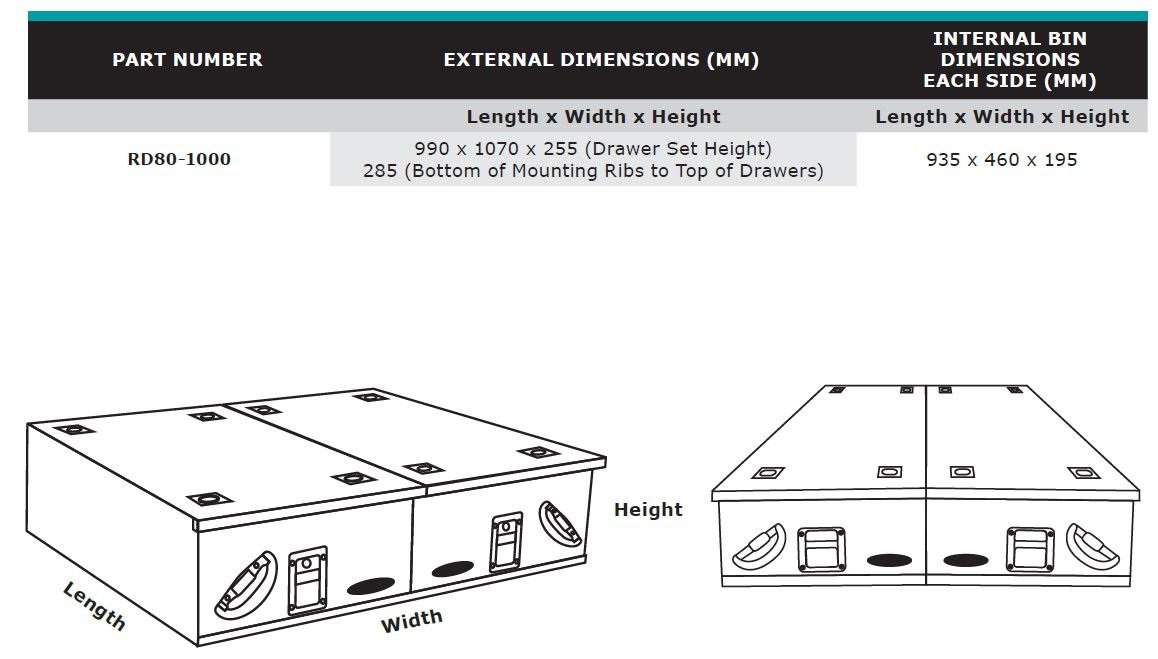 Buy Dobinsons Rear Dual Roller Drawer System for Toyota Land Cruiser ...