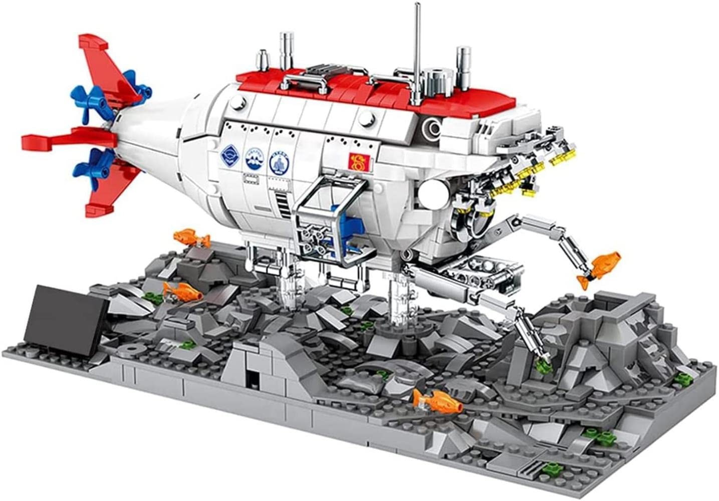 Buy Technical Building Blocks Submarine Kit with Lighting and Base ...