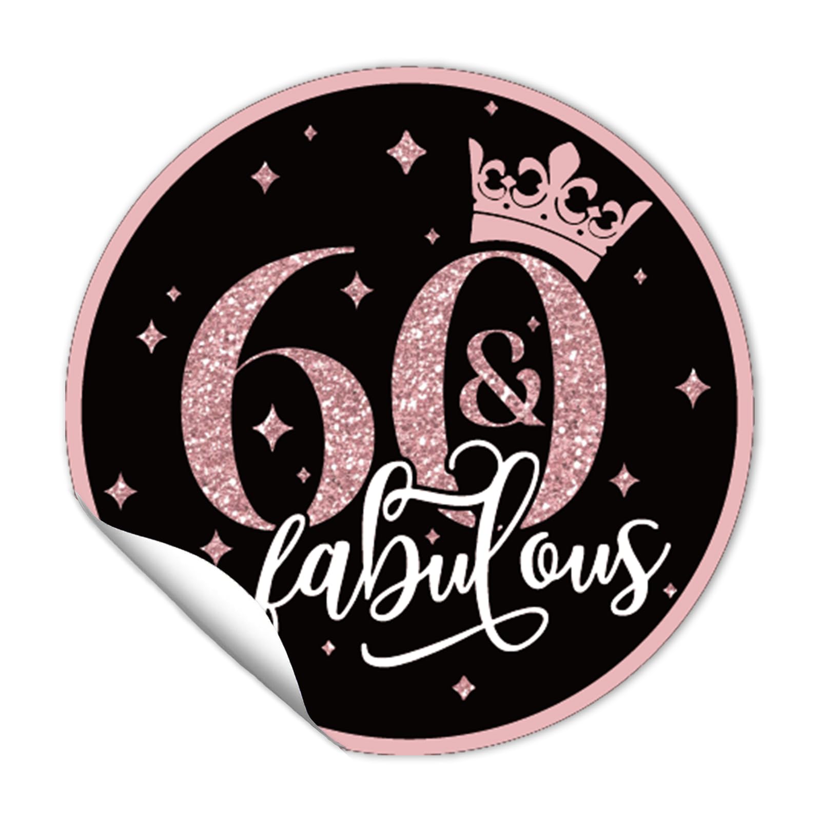 Amazon.com: REWIDPARTY 1.5 Inch Round 60th Birthday Stickers（80 Pieces ...