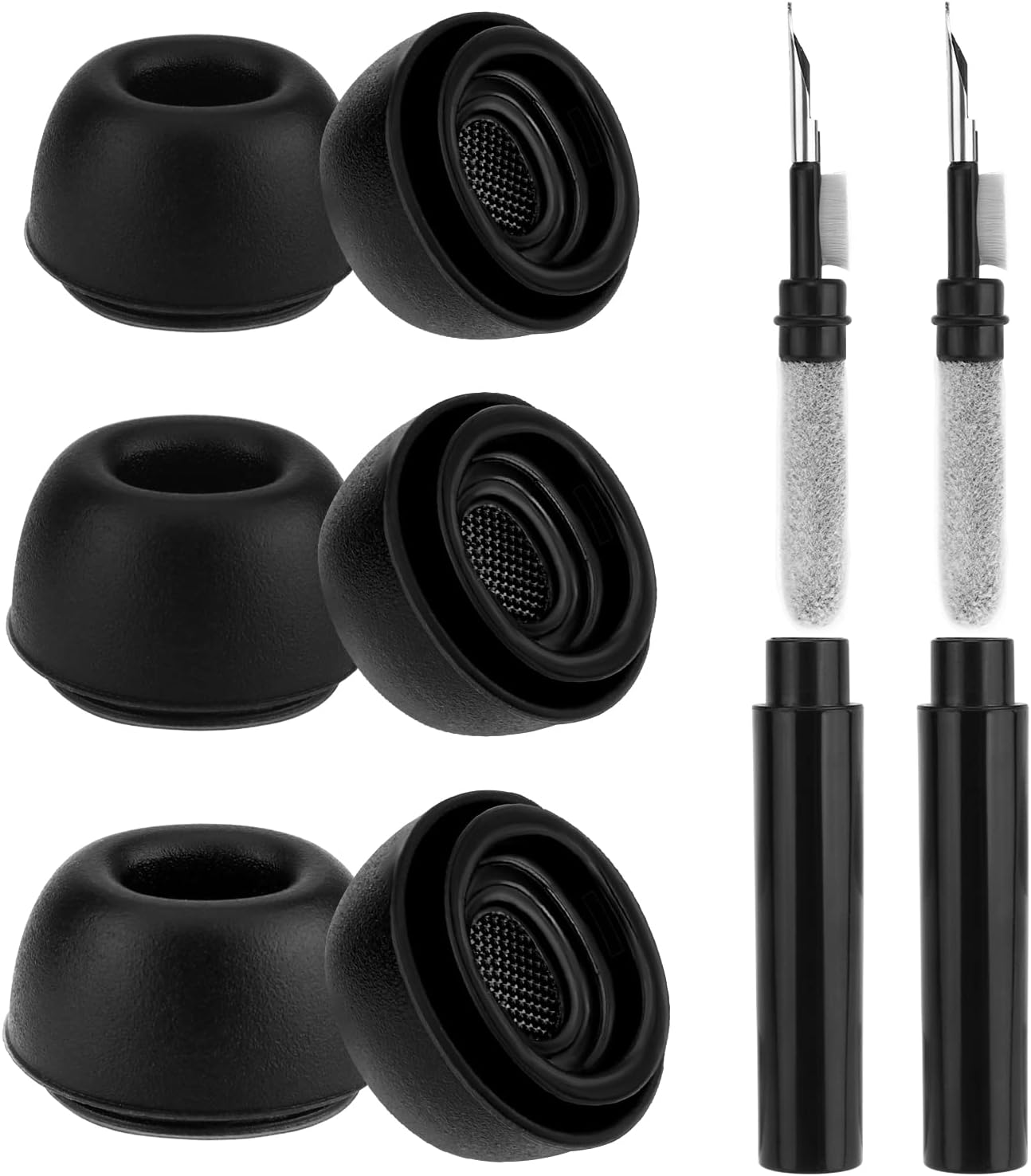 Replacement Ear Tips for 2nd Generation with 2 Cleaner pens, Black ...