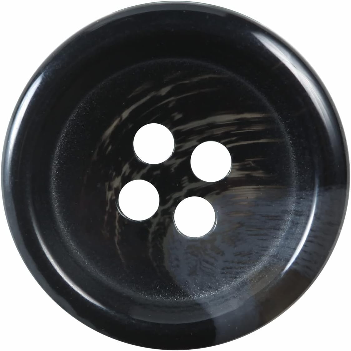 100 botones negros grandes de 5/8 pulgadas para costura, resina redonda ...