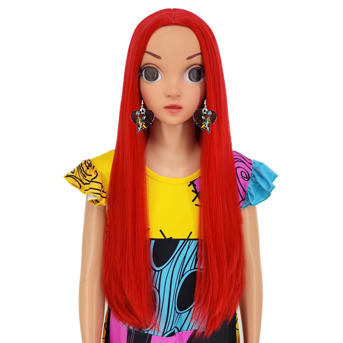 Amazon.com: Ccfurwo Red Wig for Sally Wig Kids Long Red Wigs for the ...
