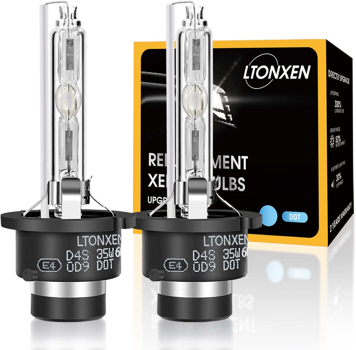 Amazon.com: LTONXEN D4S HID Bulbs, 6000K Diamond White, 35W Xenon HID Headlight Bulbs, High Low ...