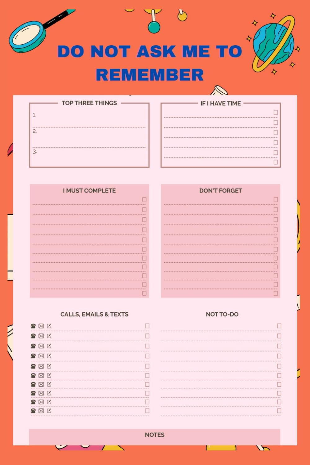 Snapklik.com : DO NOT ASK ME TO REMEMBER: Daily Planner And Notepad ...
