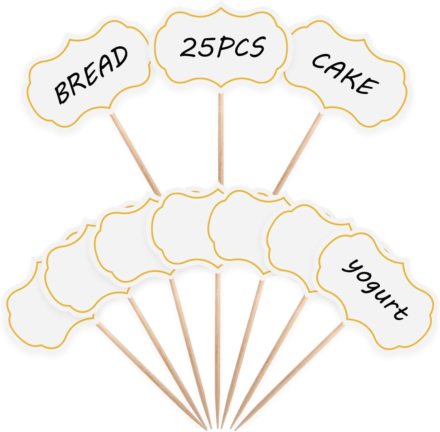 Amazon.com: 25 Pieces Blank Cupcake Picks DIY Toothpick Flags Cake ...