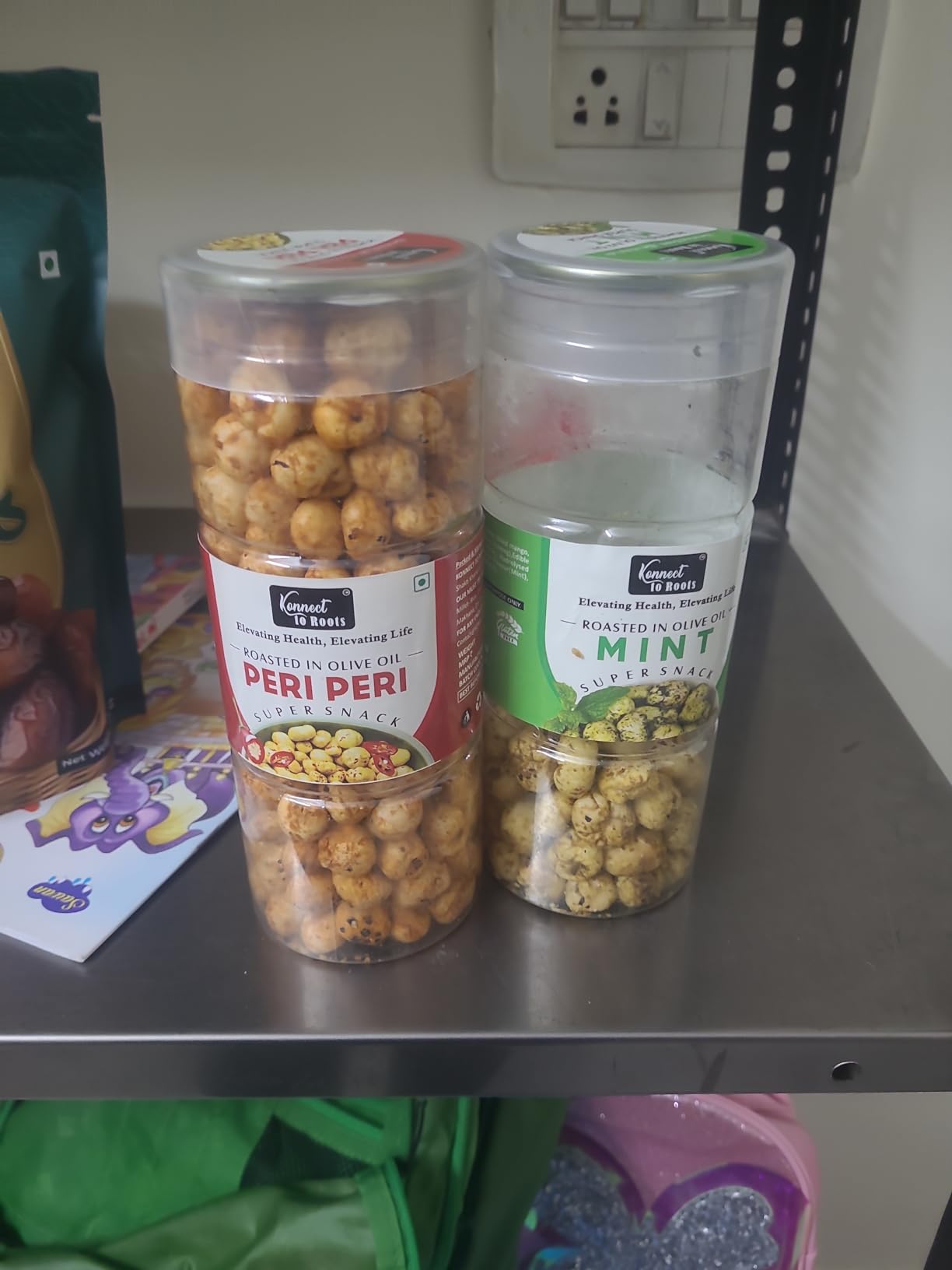 Konnect To Roots Roasted Makhana Peri Peri,Cream Onion,Tangy Tamato ...