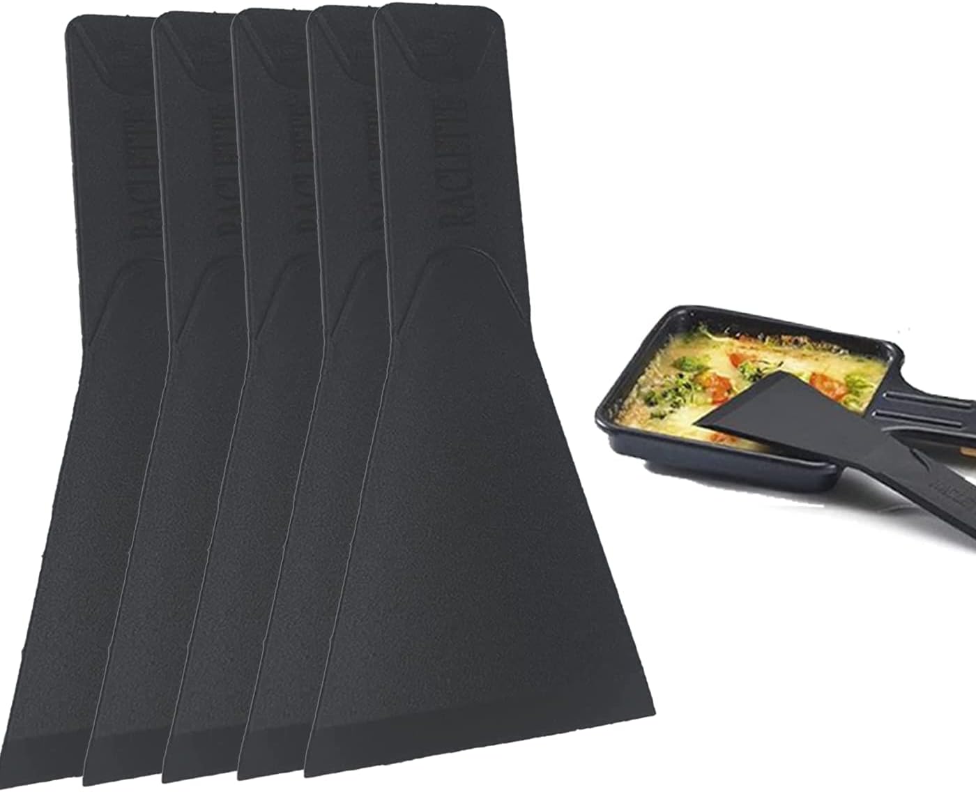 Spatule Raclette Lot de 5- Anti-Adhérent -Large de 5 cm, Longeur 14cm ...