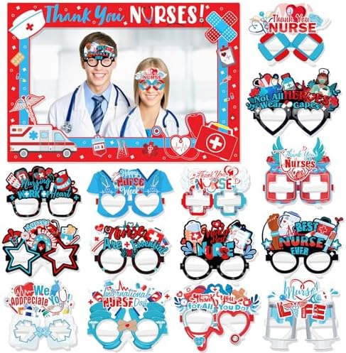 Amazon.com: HOWAF Nurse Photo Booth Props Kit - Thank You Photo Frame ...