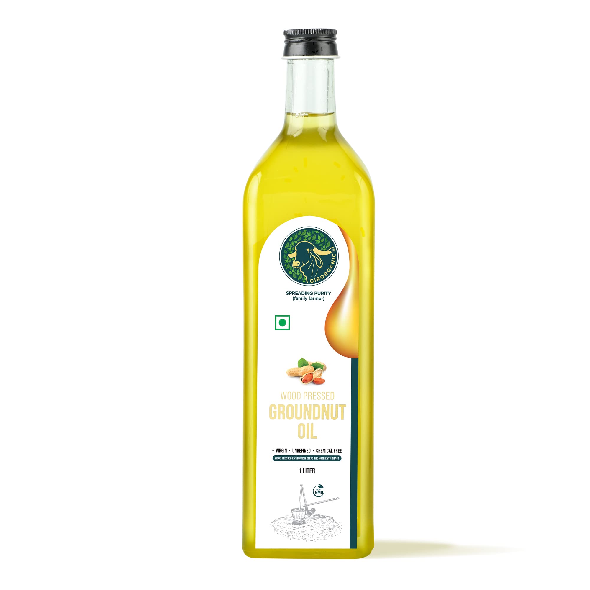 Buy Gir Wood Press Groundnut Oil | Kacchi Ghani | Virgin | Unrefined ...