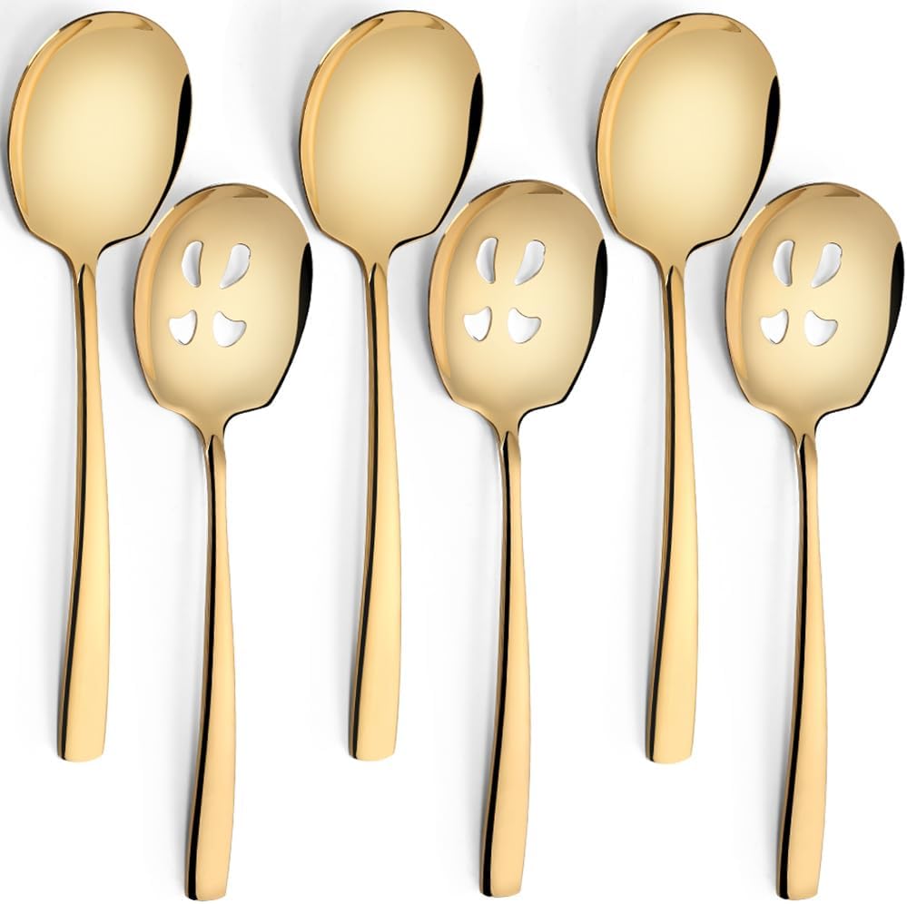 Amazon.com | ReaNea Stainless Steel Serving Set - 4 Pieces incl. 2 ...