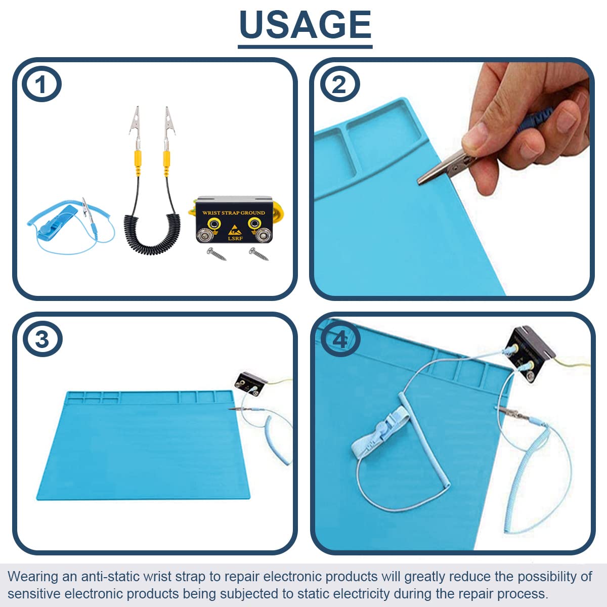 Snapklik.com : DAOKAI Soldering Mat Electronics Repair Mat Silicone Mat ...