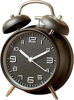 Amazon.com: Betus [Non-Ticking 4" Twin Bell Alarm Clock - Metal Frame ...