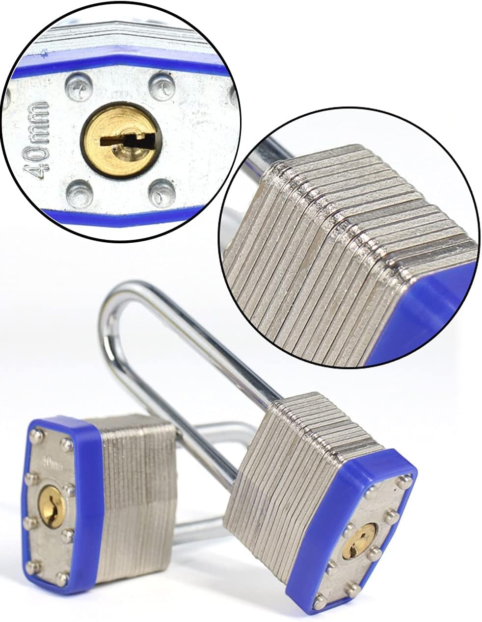 Shackle Padlocks Long Lock with Keys Heavy Duty Key Padlock Outdoor ...