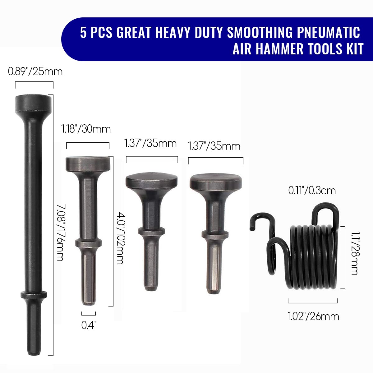 Buck Rivet Kit 21 Pcs Great Heavy Duty Smoothing Pneumatic Air Rivet ...