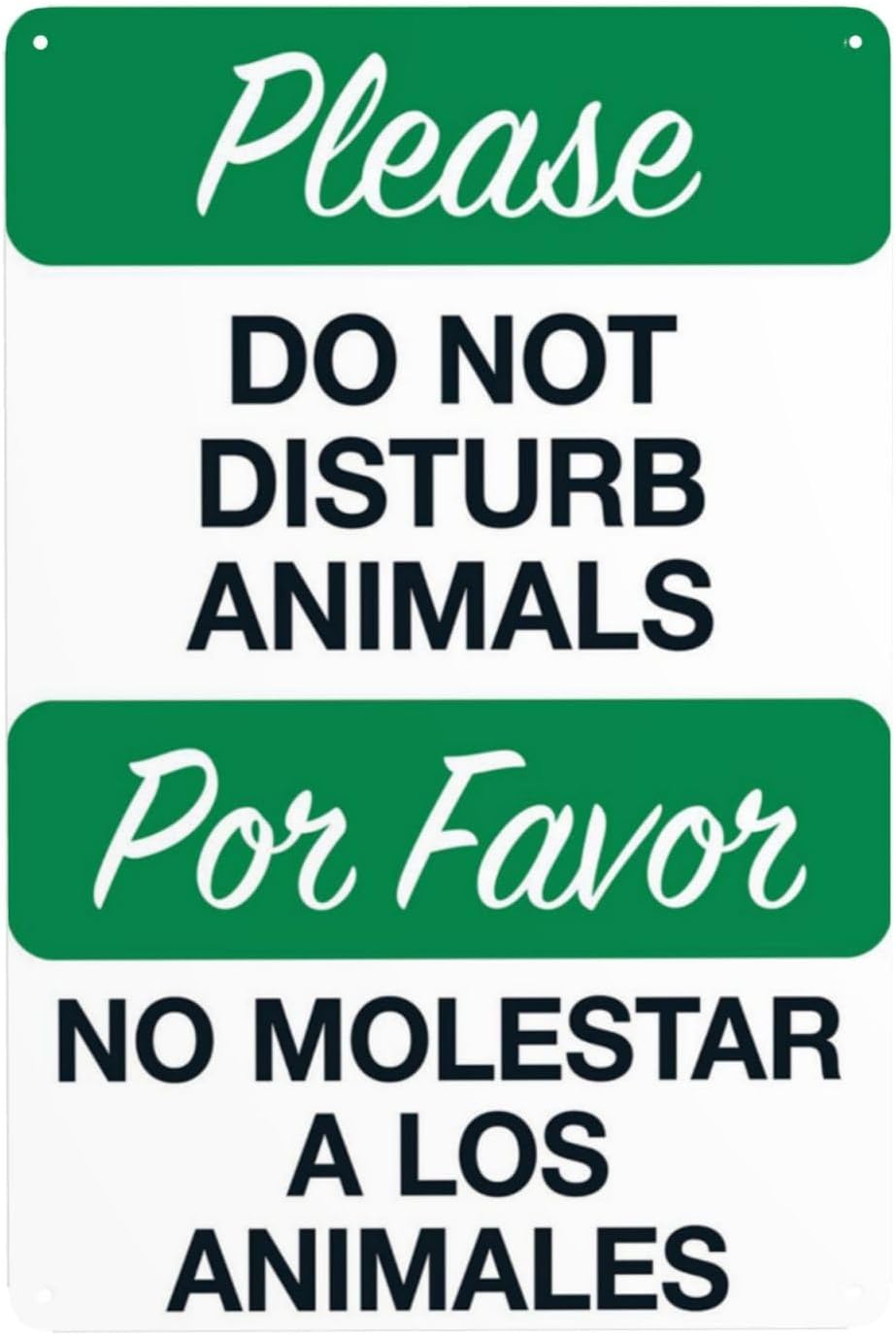 Amazon.com: Please Do Not Disturb Animals Bilingual Sign Wildlife Signs ...