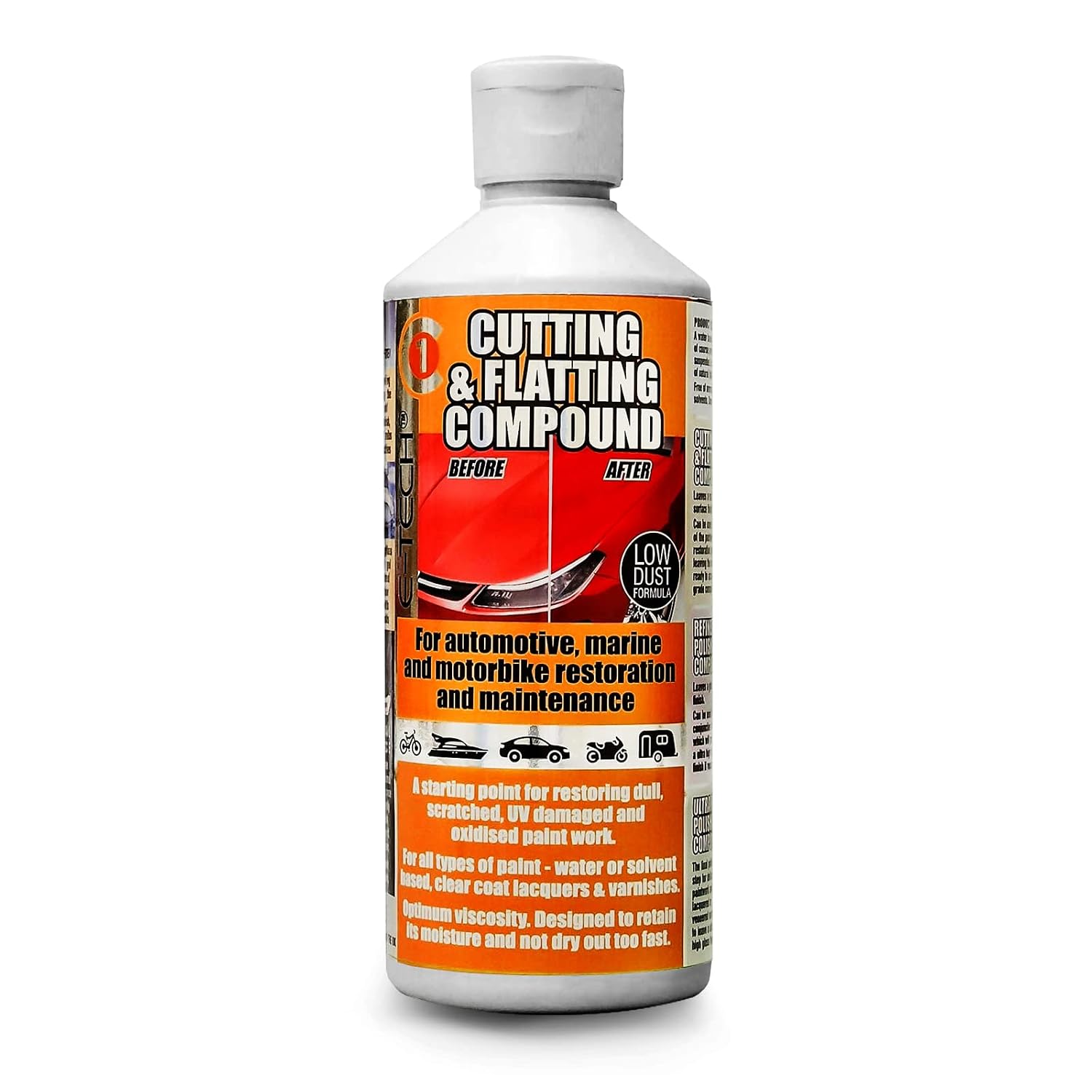 E-TECH C1 Cutting & Flatting Compound - Size: 500ml - Rapid cut 1000 ...
