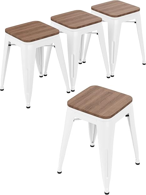 Amazon.com: Changjie Furniture 18 Inch Stools Metal Dining Chairs Set ...