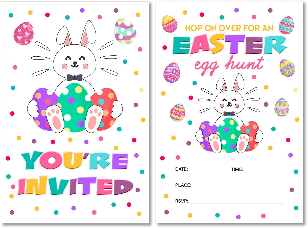 Amazon.com : Cute Easter Party Invitations with Envelopes Set of 20 ...