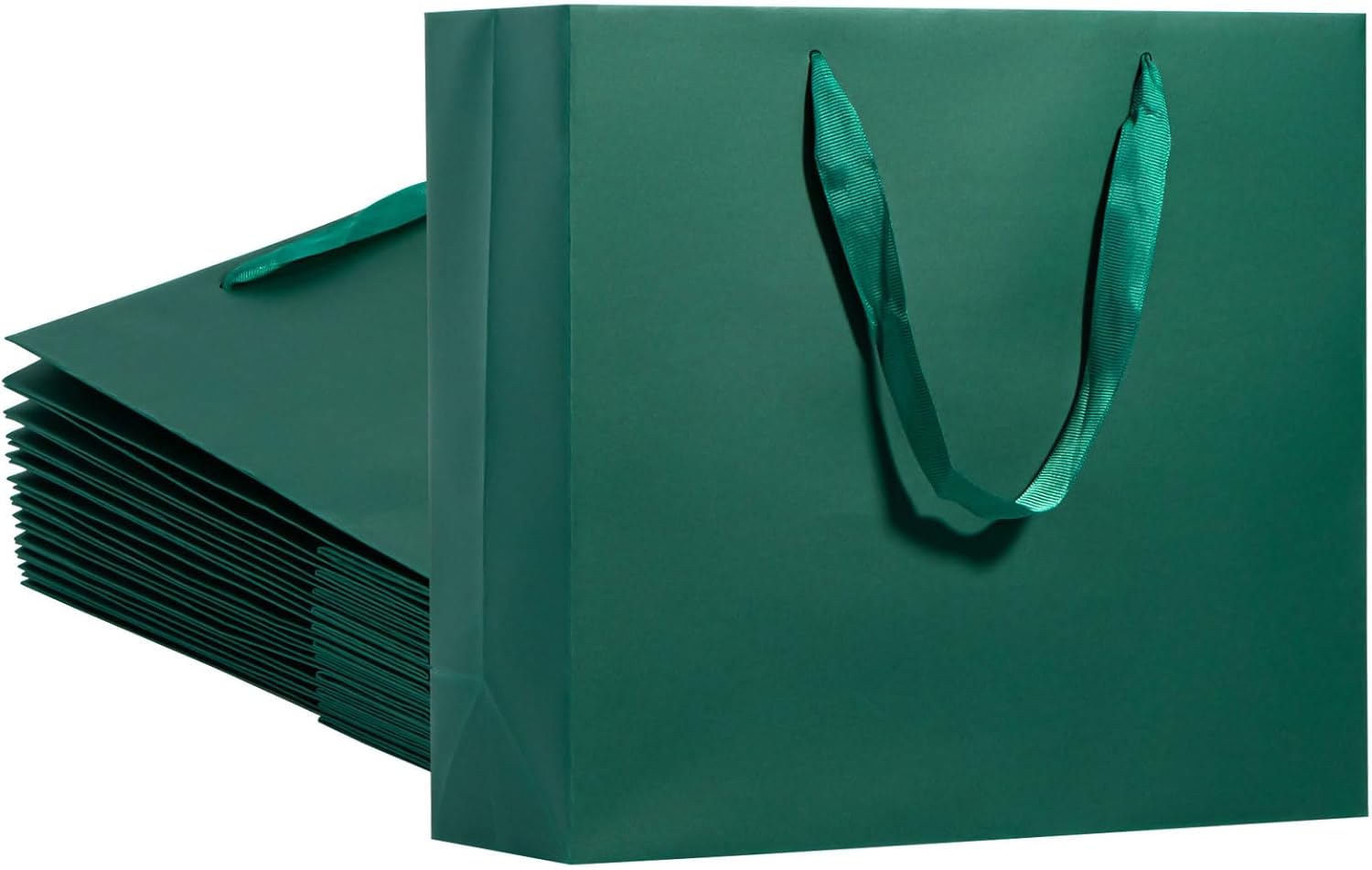 Amazon.com: Umoofine Large Green Gift Bag with Ribbon Handles 12 Pack, 12.6x4.5x11 inches Extra ...