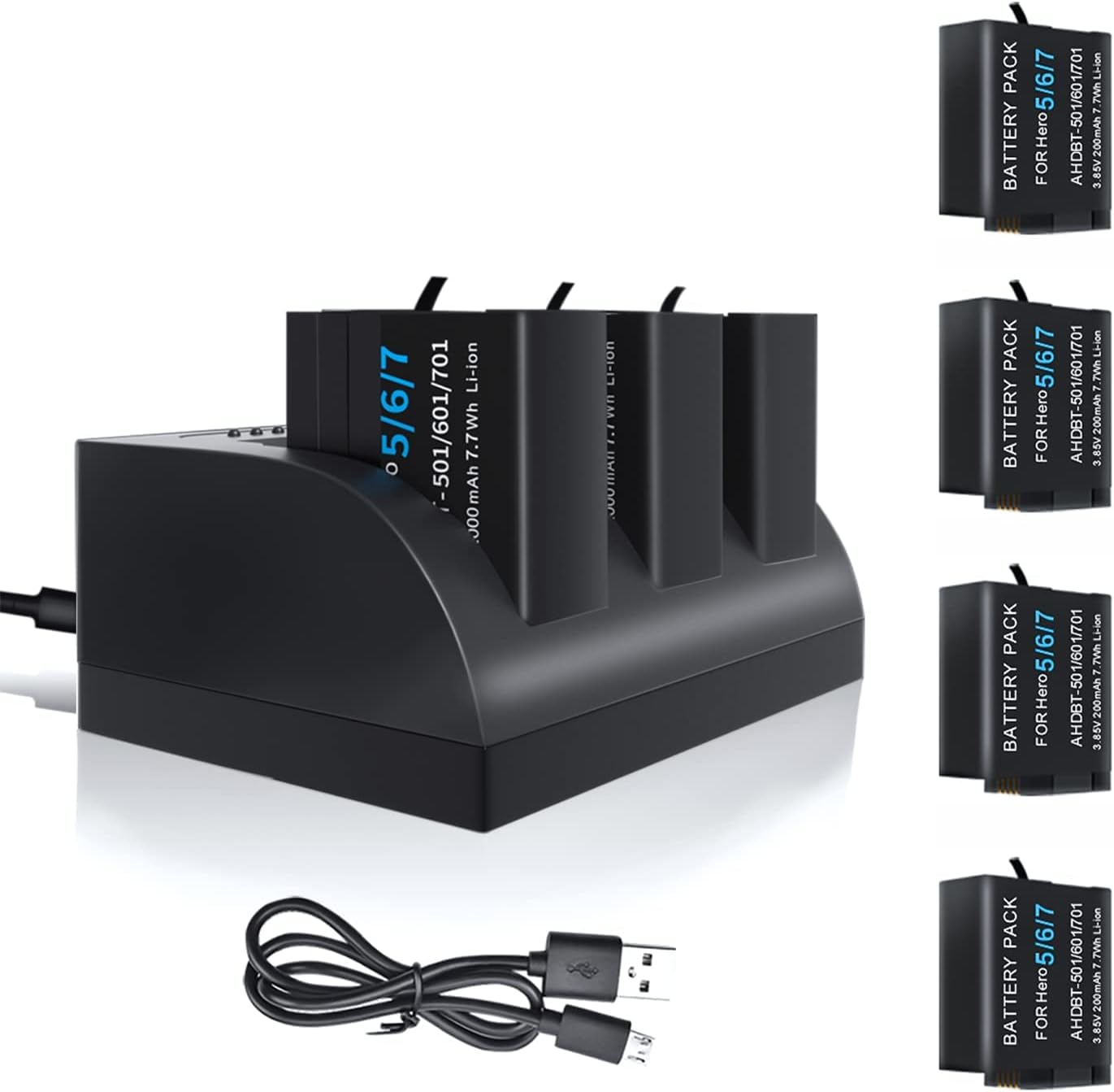Amazon.com: Bonadget 2000mAh 4Pack Battery and Charger for Gopro Hero ...