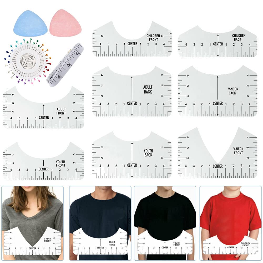 Amazon.com: 12Pcs Tshirt Ruler Guide for Vinyl Alignment, T Shirt ...