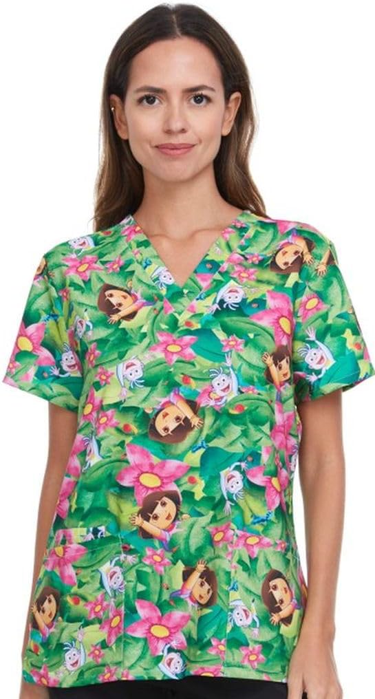 Amazon.com: COCO BRANDS Womens Scrubs - Shrek Trolls Dora the Explorer ...