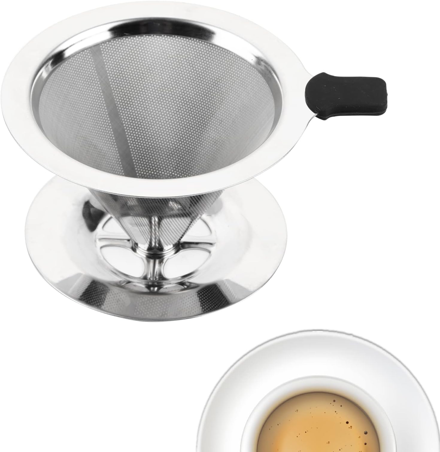 FOXAS Permanenter Pour Over Kaffeefilter aus Edelstahl,Papierloser ...
