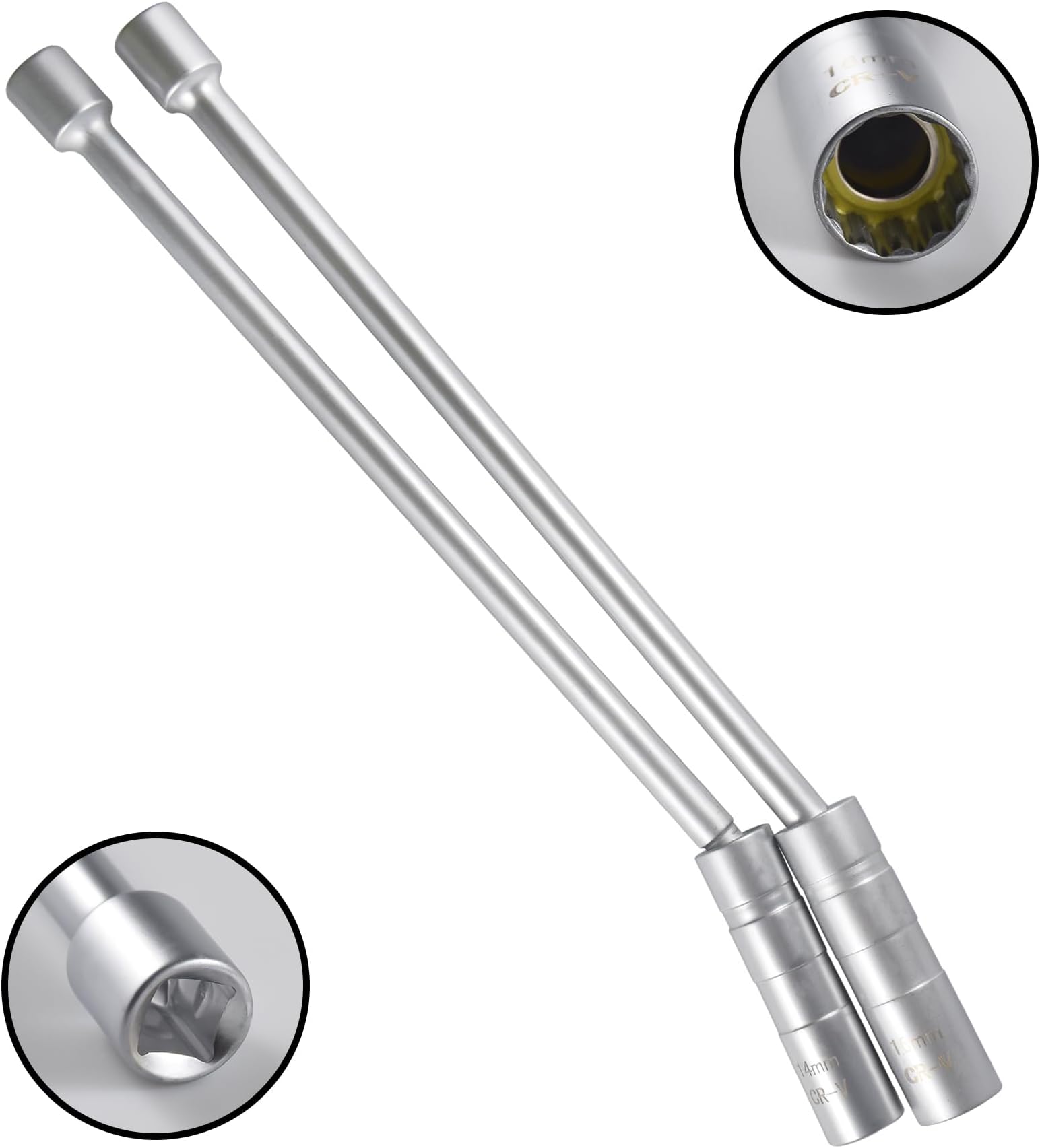 YKUKIZEE 2 Pack 14 mm & 16 mm Swivel Magnetic Spark Plug Socket Wrench ...