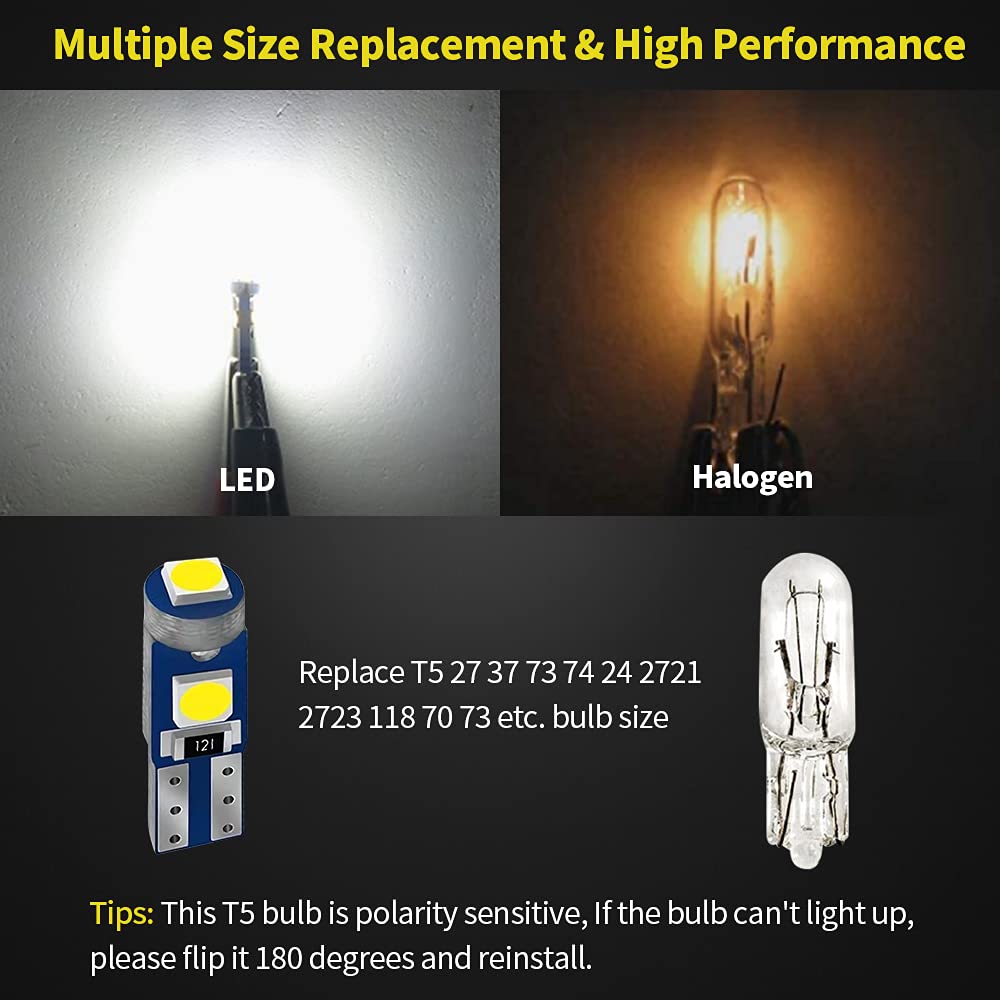 Snapklik.com : AUXLIGHT 20 Piece T5 LED Bulbs Dashboard Lights 3030 ...