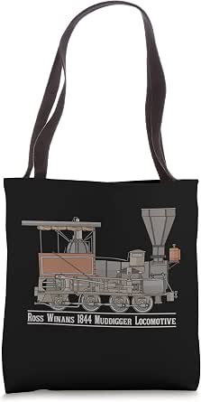 Amazon.com: Ross Winans Muddigger Steam Locomotive Diagram Tote Bag ...