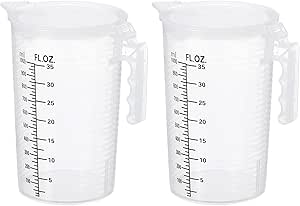 Amazon.com: PATIKIL Graduated Beaker, 2 Pack 1000ml PP Plastic Liquid Measuring Cup Double Sided ...