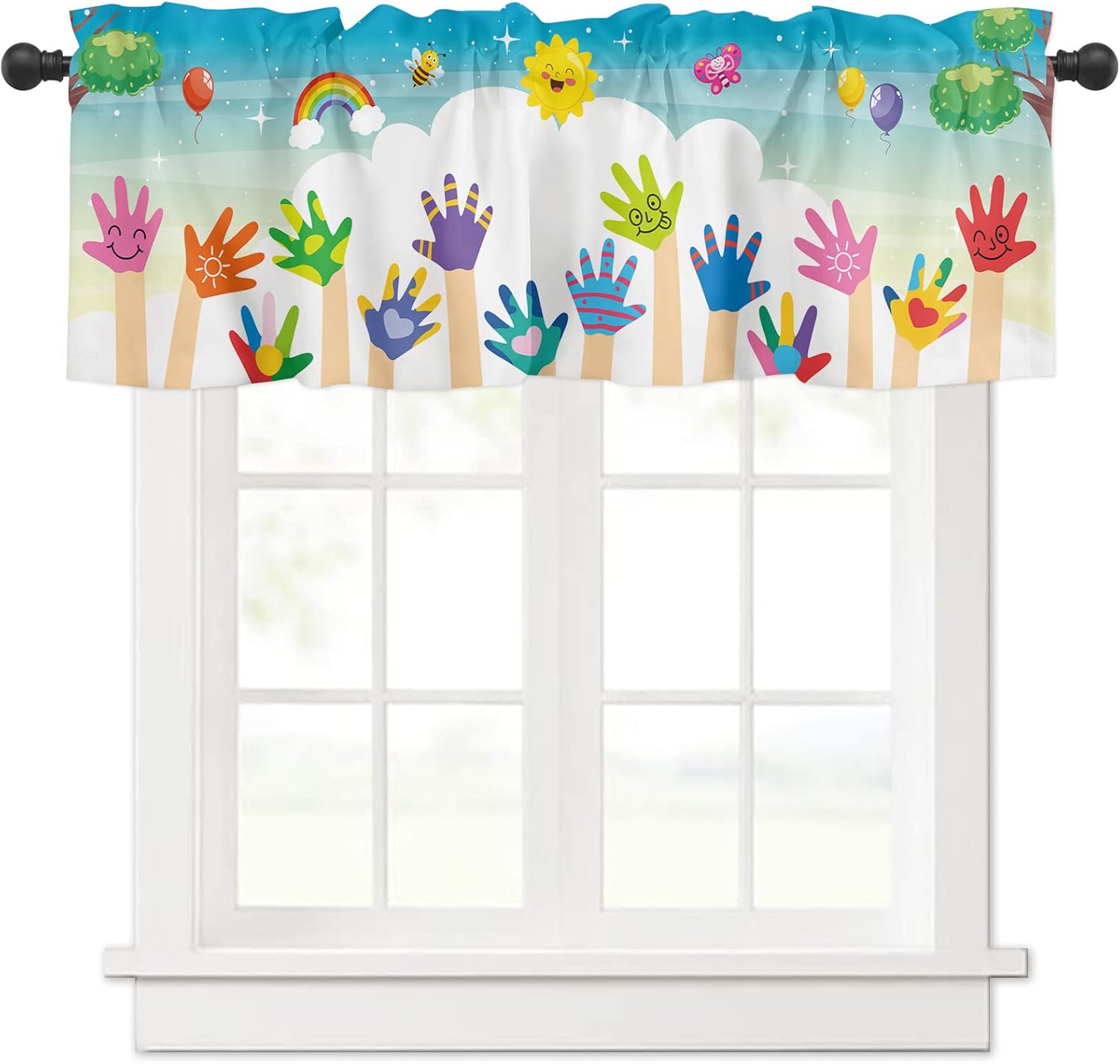 Amazon.com: Homechoid Children's Day Curtain Valance for Windows/Living ...
