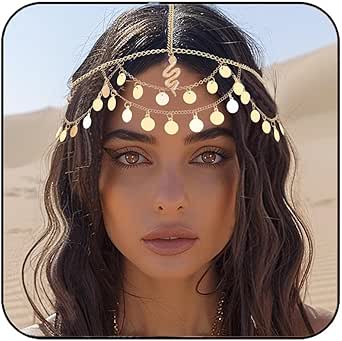 Amazon.com: Aukmla Sequin Gold Head Chain Snake Headpiece Hair Chains ...