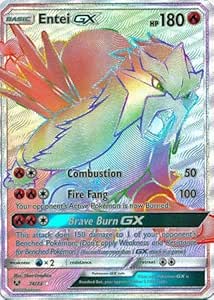Pokémon Carte à collectionner – Entei GX 74/73 – Hyper Rare Shining Legends Singles : Amazon.fr ...