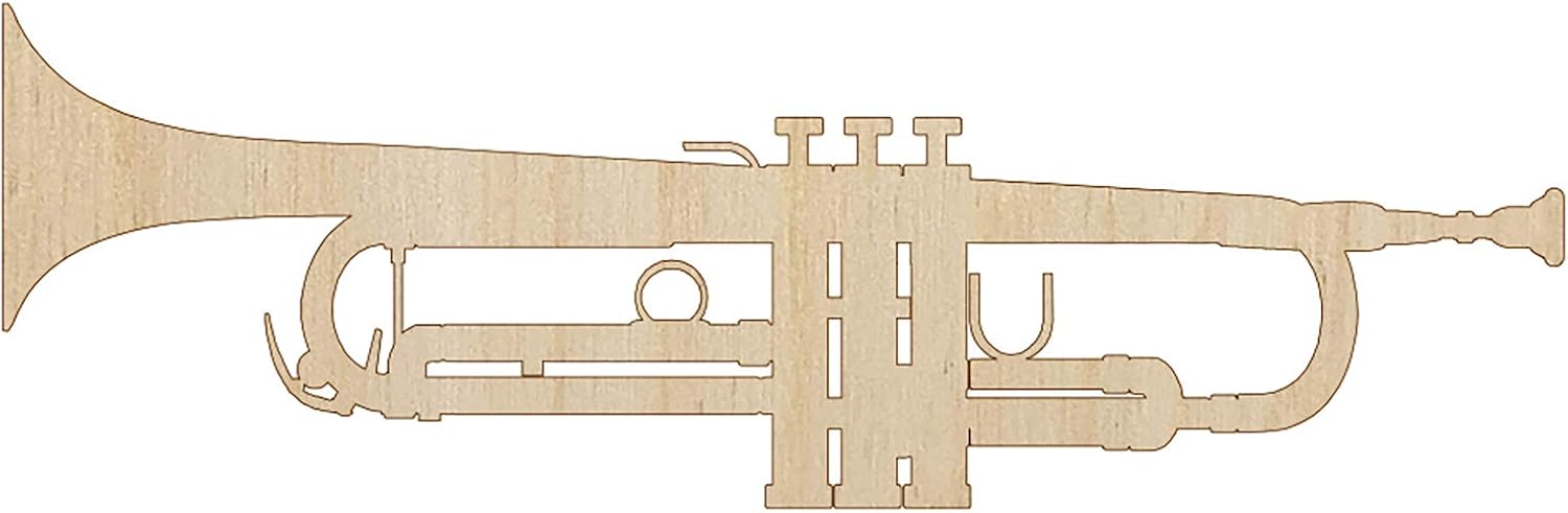 Amazon.com: Trumpet Music Instrument Silhouette Unfinished Wood Shape ...