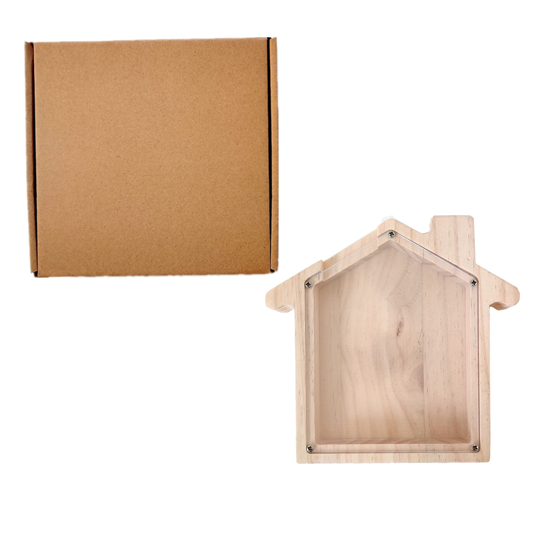 Snapklik.com : Alfyng Wooden Piggy Bank, Personalized House Coin Bank ...