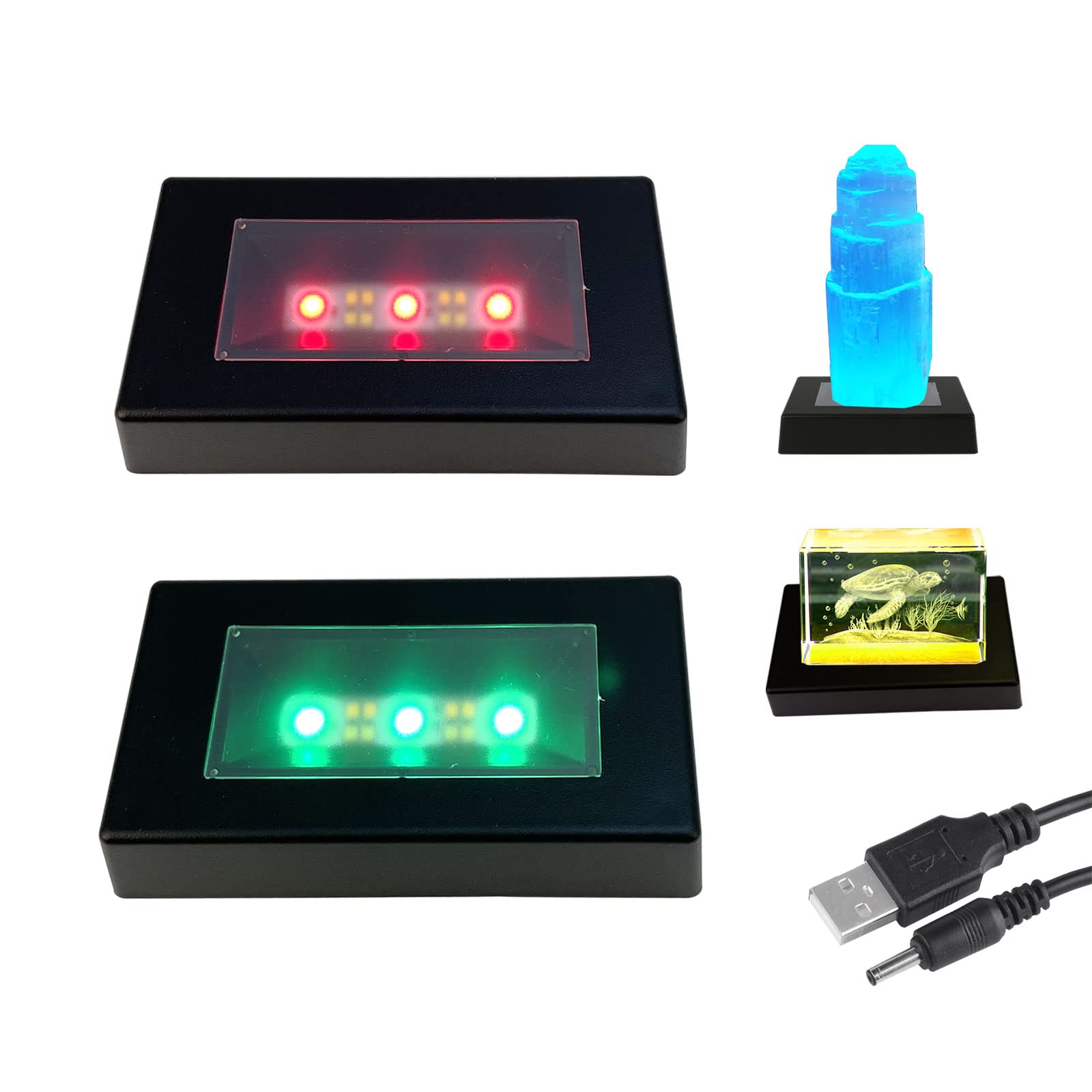 Amazon.com: 2 Packs LED Light Base Display Stand, Rectangle Multicolor ...