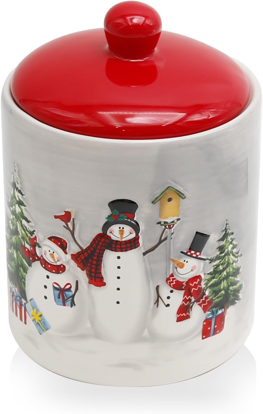 Amazon.com: Aynaxcol Christmas Ceramic Cookie Jar Winter Holiday Food ...