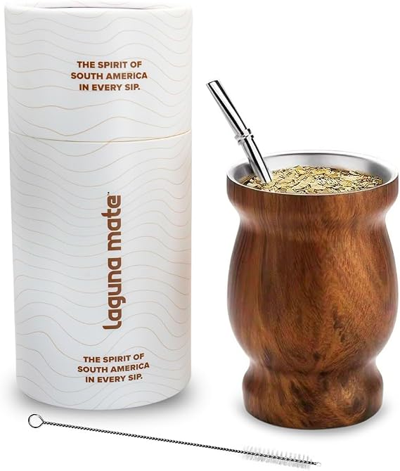 Laguna Mate - Juego de vasos y bombillas Yerba Mate de acero inoxidable ...