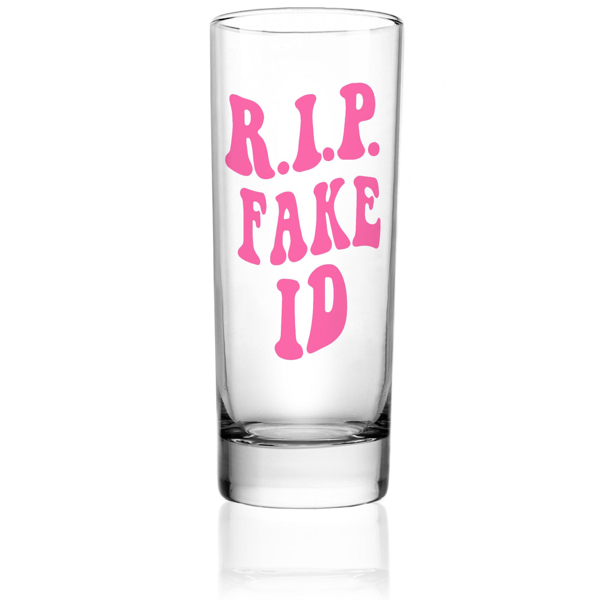 Amazon.com | JUSTOTRY 21st Birthday Pink Shot Glass - RIP FAKE ID 21st ...