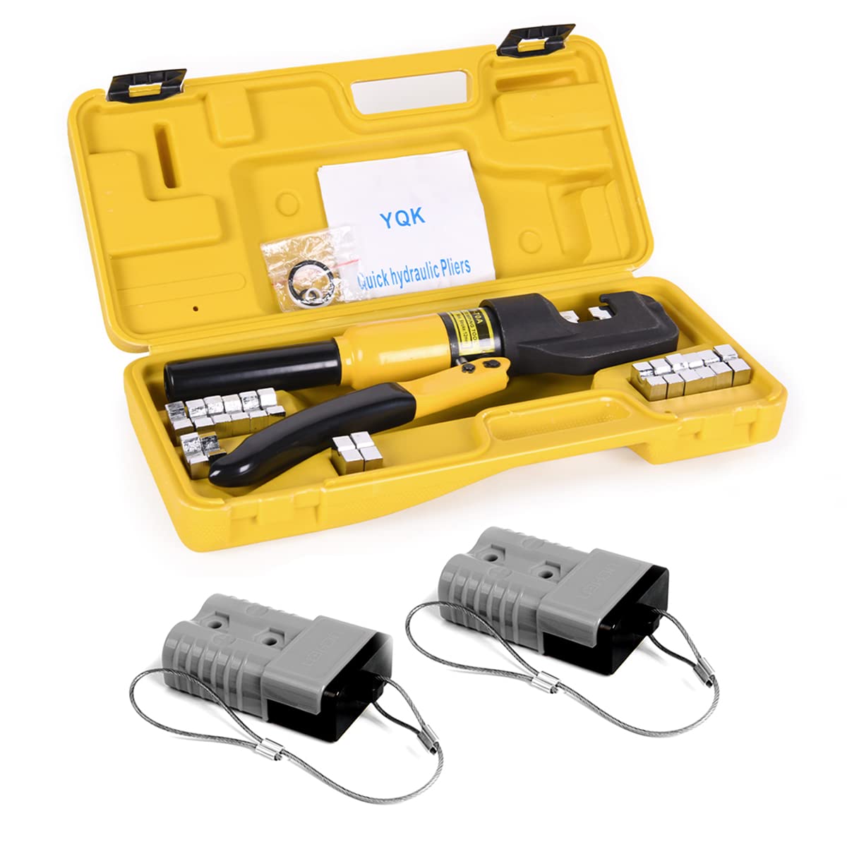 Amazon.com: 10 Tons Hydraulic Crimper with 2-4 Gauge Battery Connectors ...