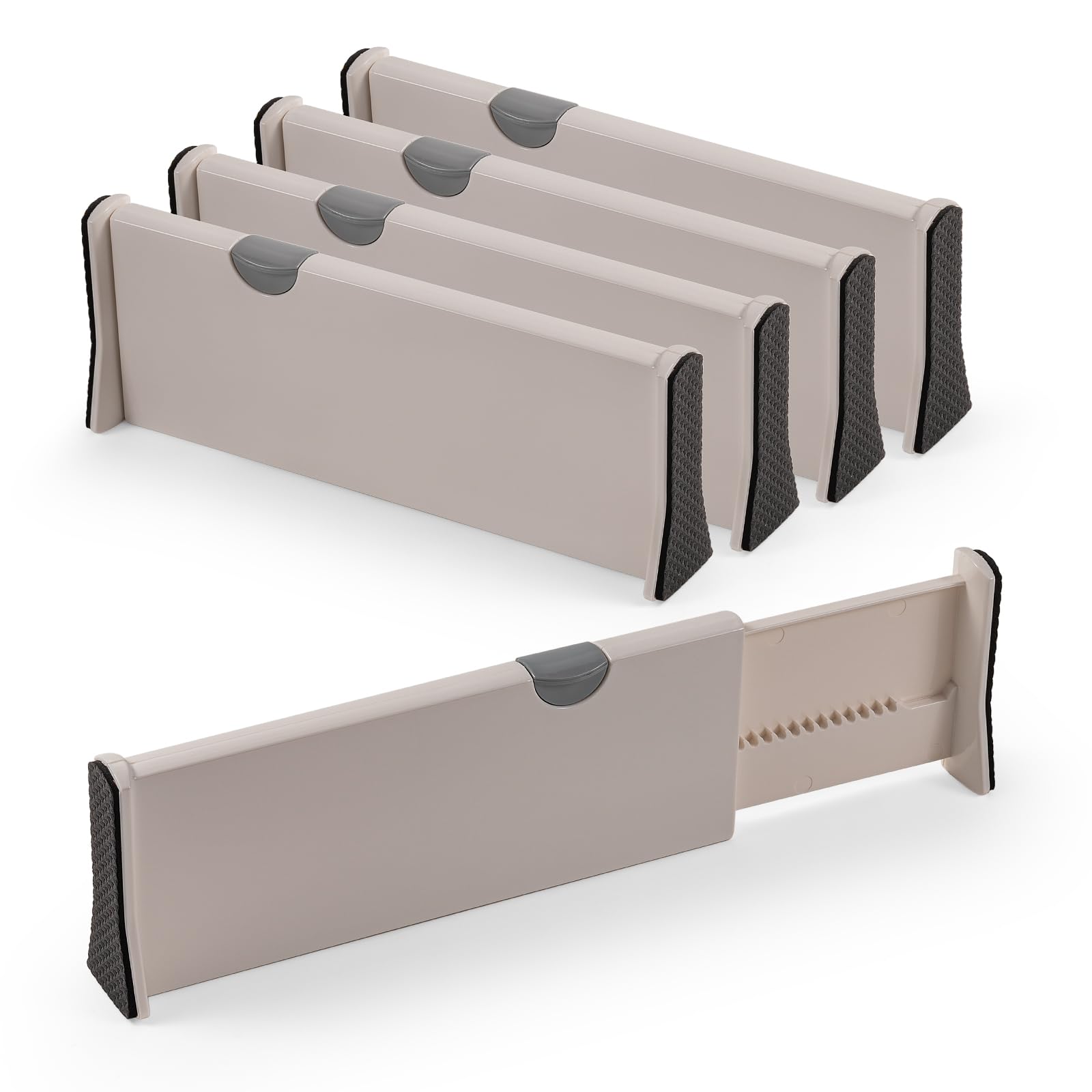 Amazon.com: APOCHON 5 Pack Adjustable Drawer Dividers, 4" High, 11-17 ...