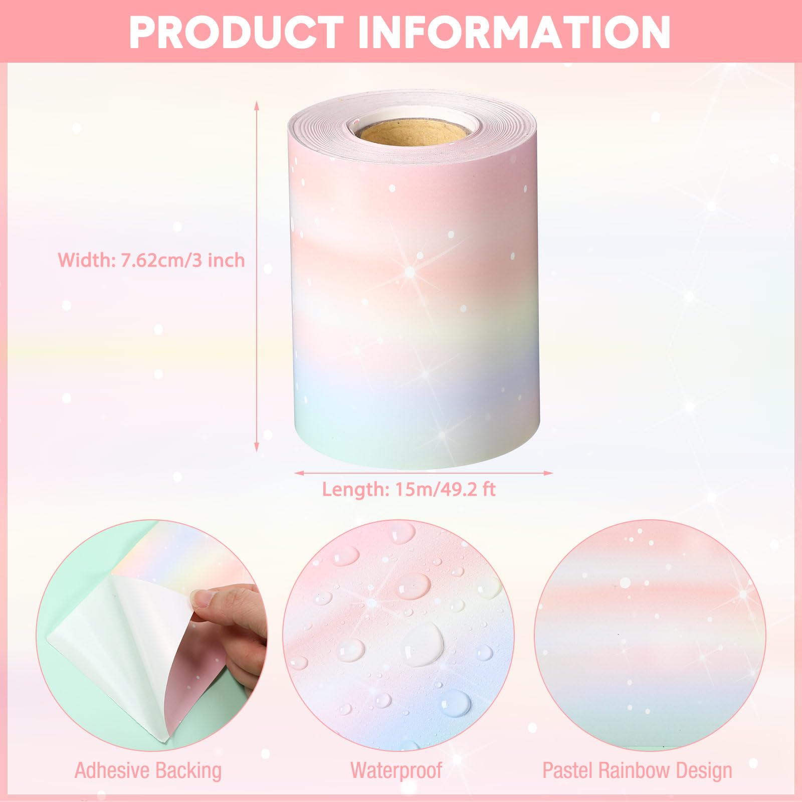 Snapklik.com : 49.2 Ft Pastel Bulletin Board Border Rainbow Bulletin ...