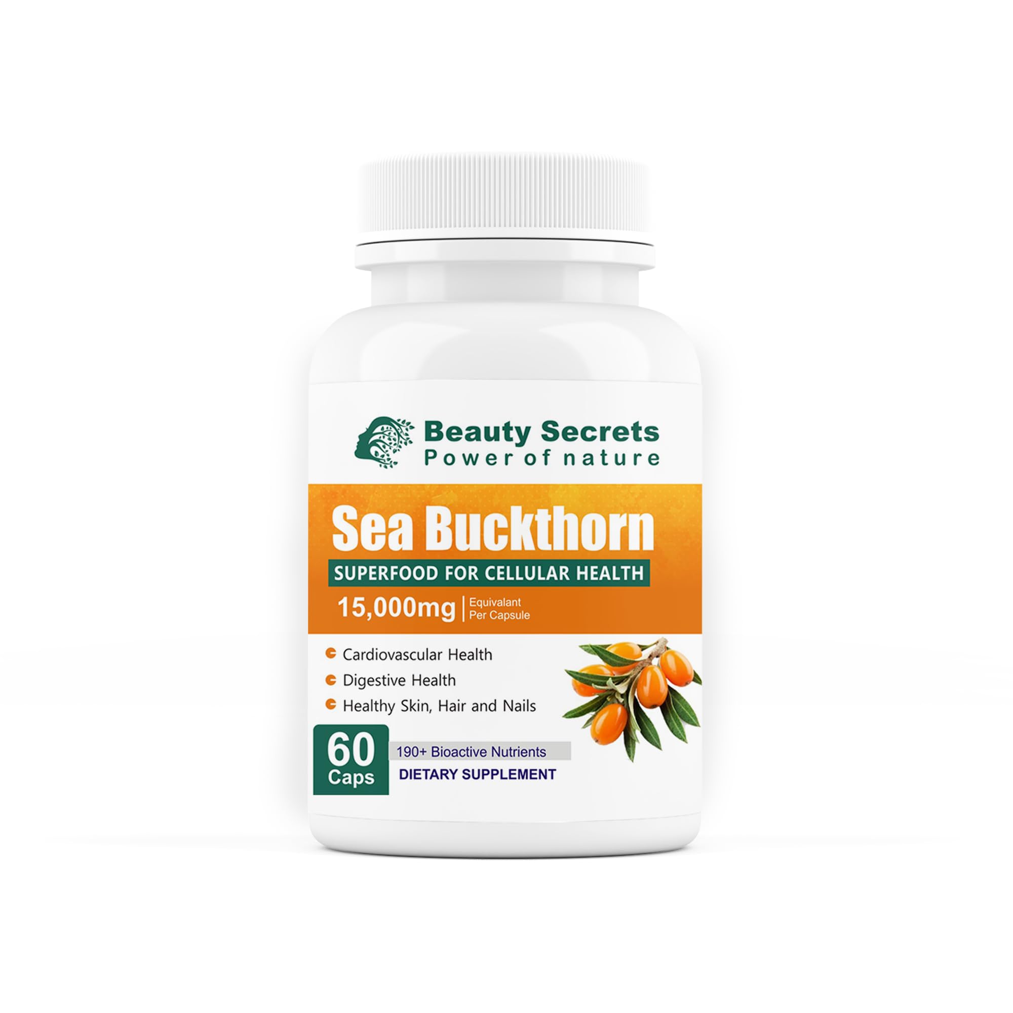 Himalayan Sea Buckthorn Capsules 15000 mg | Sea Buckthorn Berry Extract ...